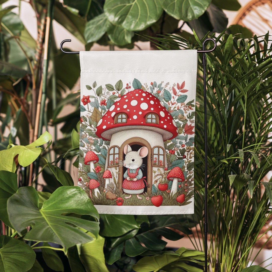 Cute Mouse House Garden Flag - Cottagecore, Fairycore Home Decor ...