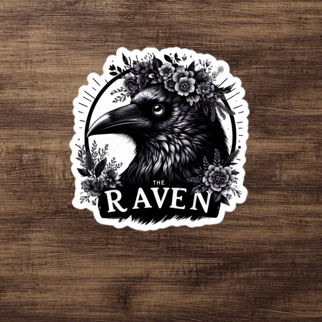 The Raven Sticker - Edgar Allan Poe Literary Decal - Dark Academia ...