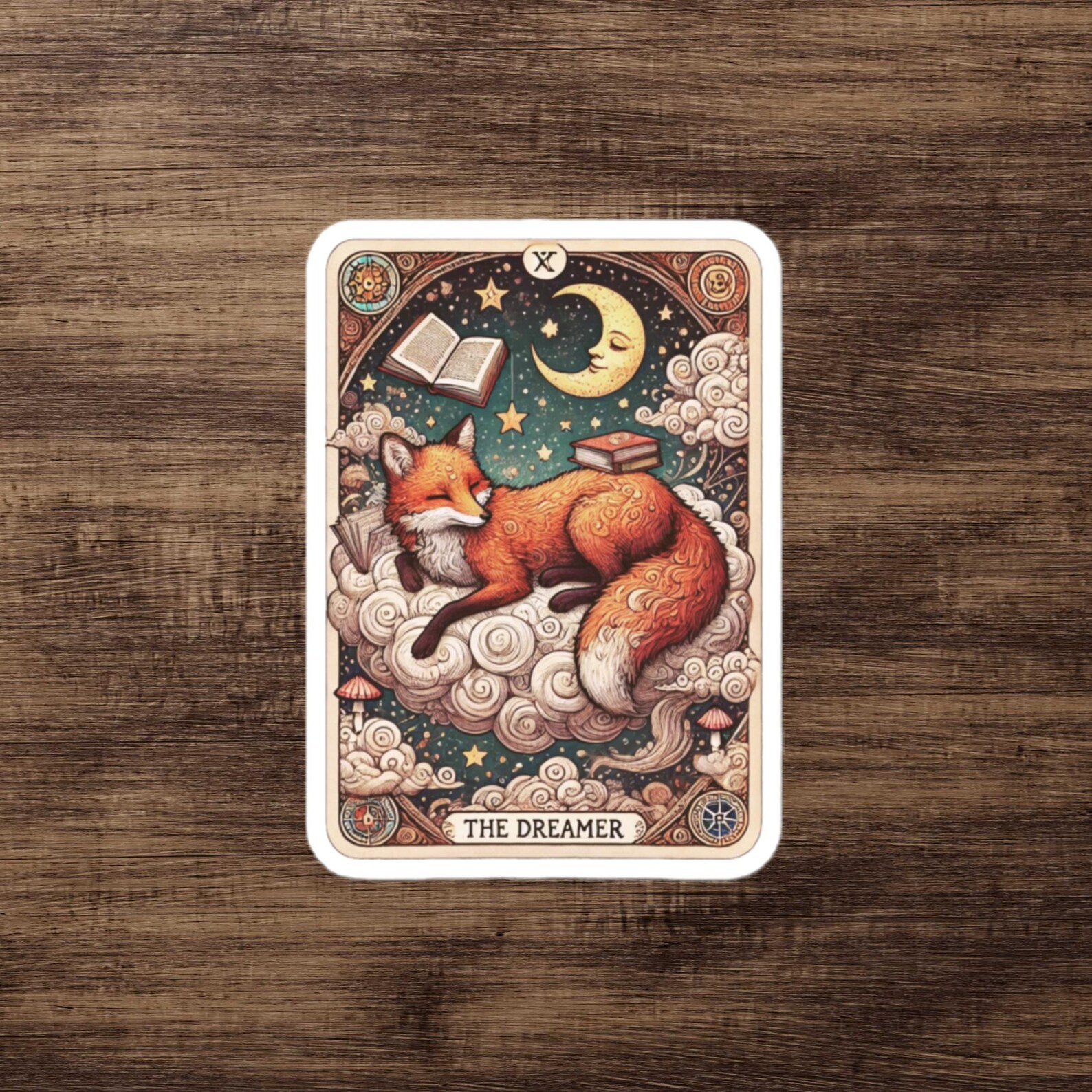 The Dreamer Fox Tarot Card Sticker – Boho Fox Sticker, Cute Animal Art ...
