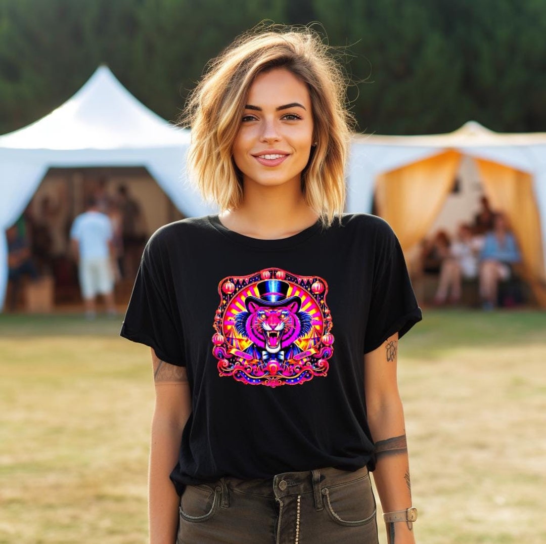 Vintage Carnival Tiger Shirt - Bold Le Tigre Riot Grrrl Graphic Tee ...