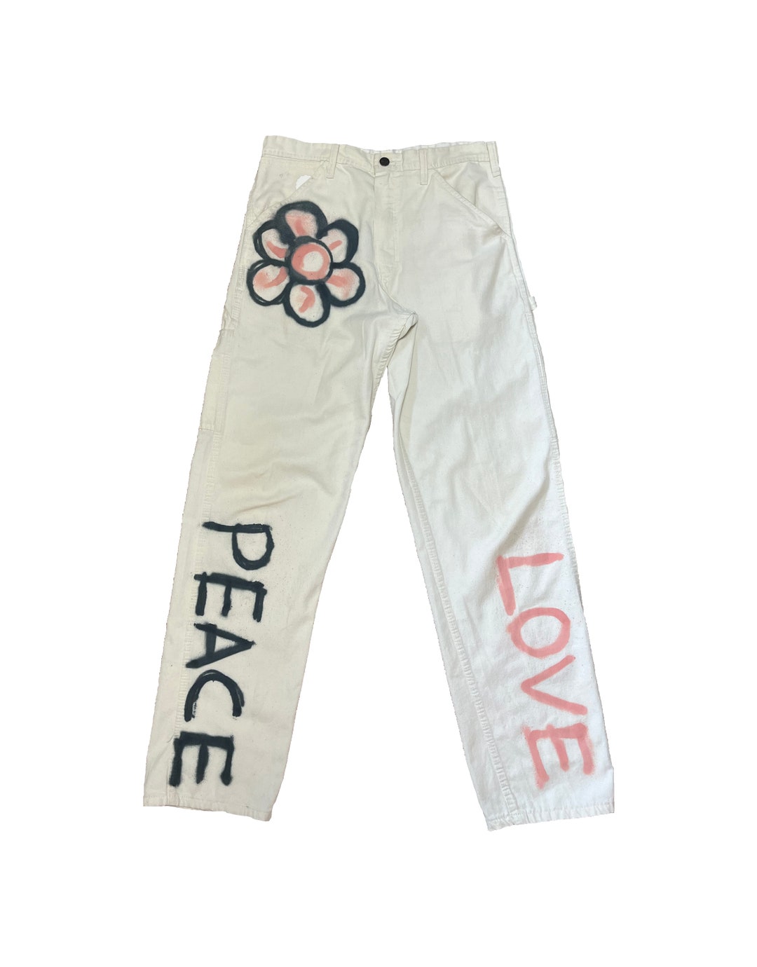 Peace&love ~ Spray Paint Custom Cargo Pants. Upcycling Brand Made in ...