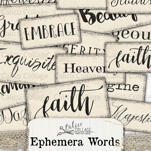 Printable Ephemera Words Positive Affirmation Mixed Media - Etsy Australia