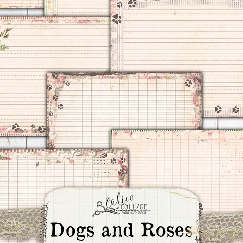 Dog Junk Journal Lined Journaling Pages Journal Supplies | Etsy