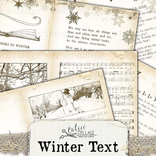 Winter DIY Printable Journal Pages Trees Snow Digital Paper | Etsy