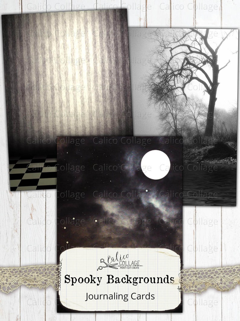 Printable Spooky Backgrounds Journaling Cards Halloween Mixed | Etsy Canada