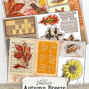 Printable Autumn Ephemera Pack, Junk Journal Kit Vintage Fall ...