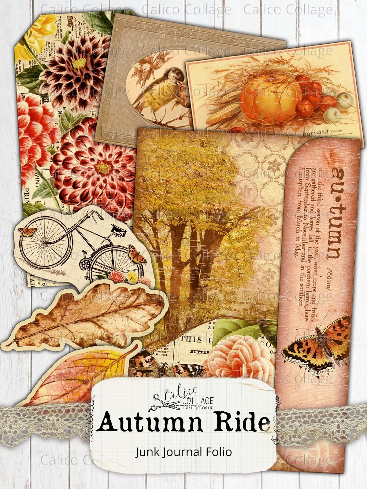 Autumn Junk Journal Folio Junk Journal Kit Autumn Ride Fall - Etsy