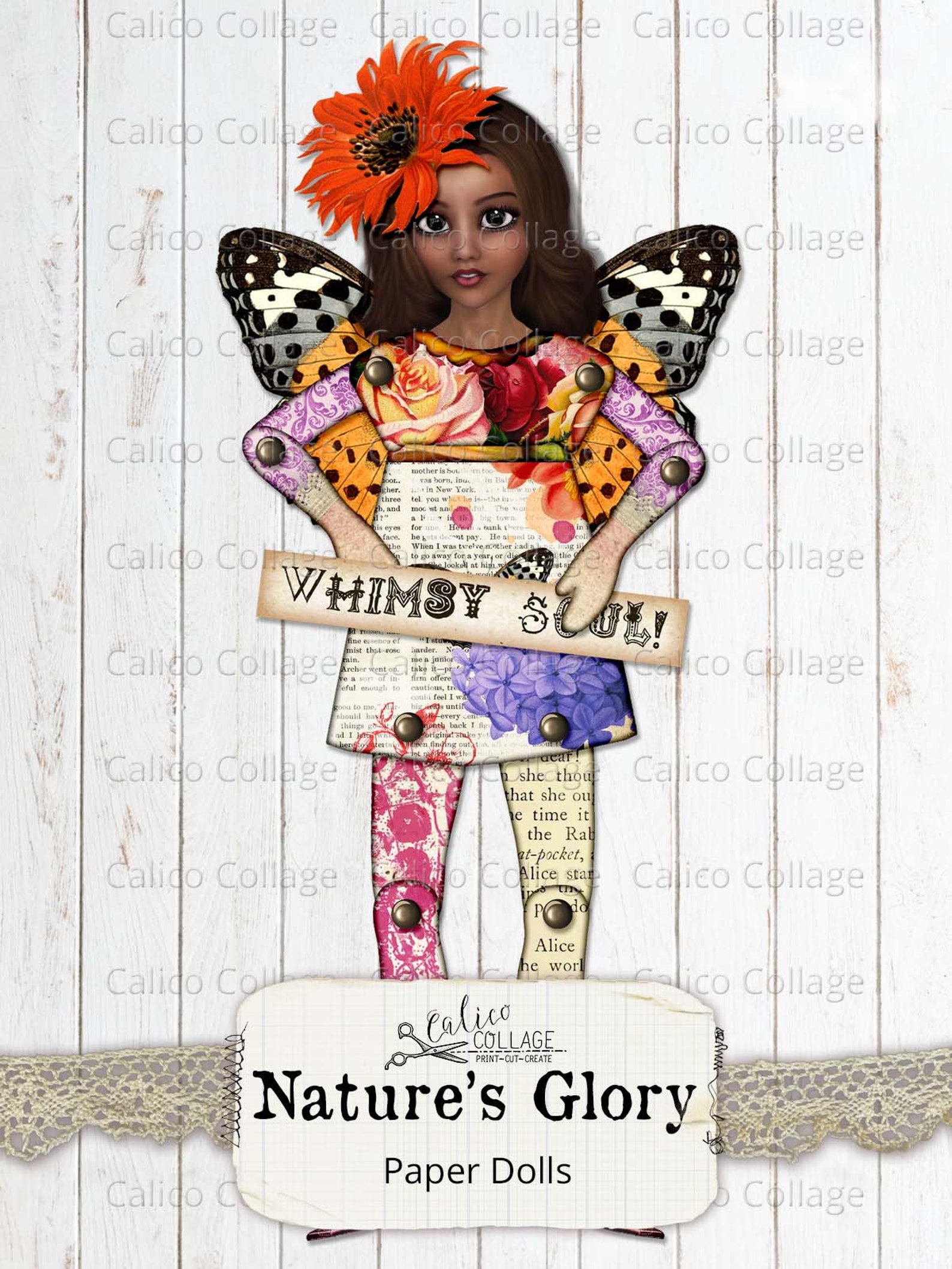 Printable Garden Paper Dolls, Nature's Glory Ephemera, Decoupage ...