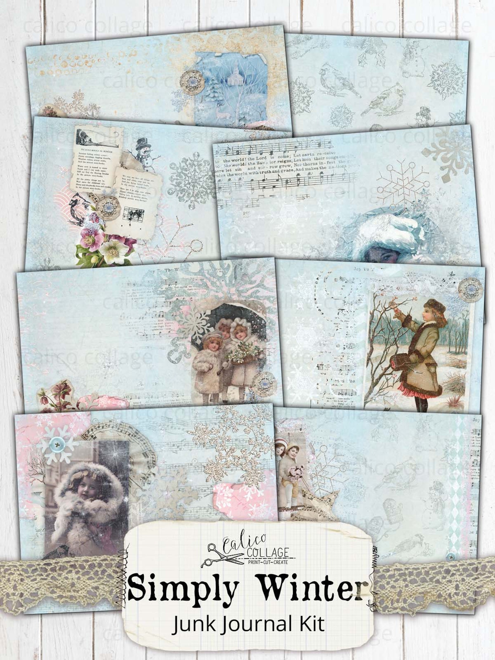 Printable Winter Junk Journal Kit Christmas Journal Supplies - Etsy