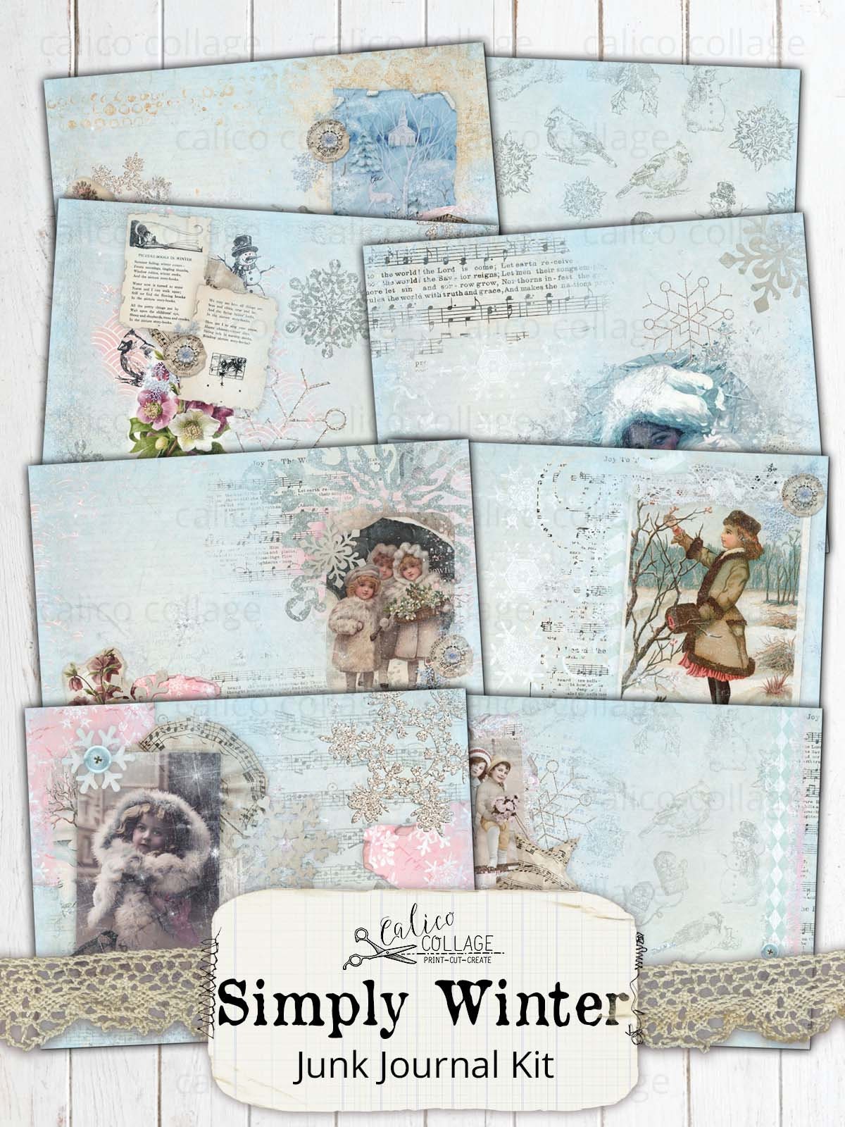 Printable Winter Junk Journal Kit Christmas Journal Supplies - Etsy