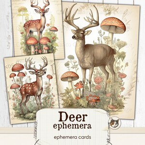 Deer Collage Sheet for Junk Journals, Digital Download Printable Deer ...