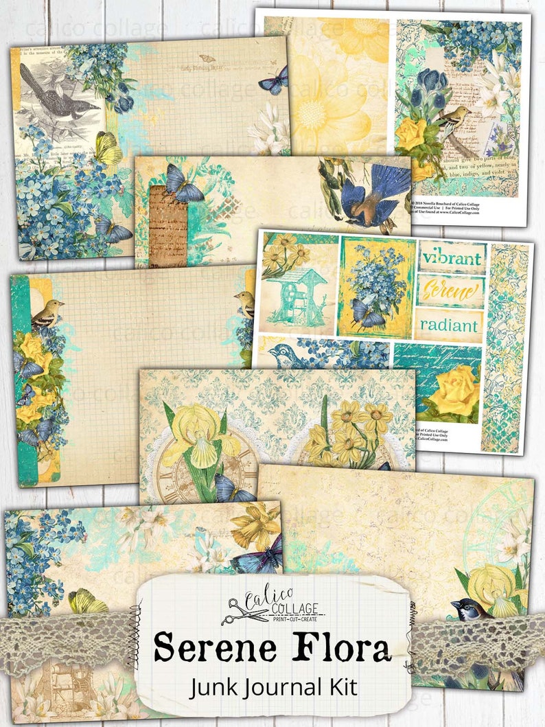 Printable Junk Journal Kit Floral Botanical Junk Journal | Etsy