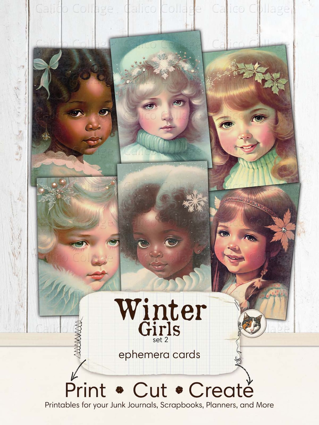 Winter Ephemera for Junk Journals, Winter Ephemera Cards, 1970s ...