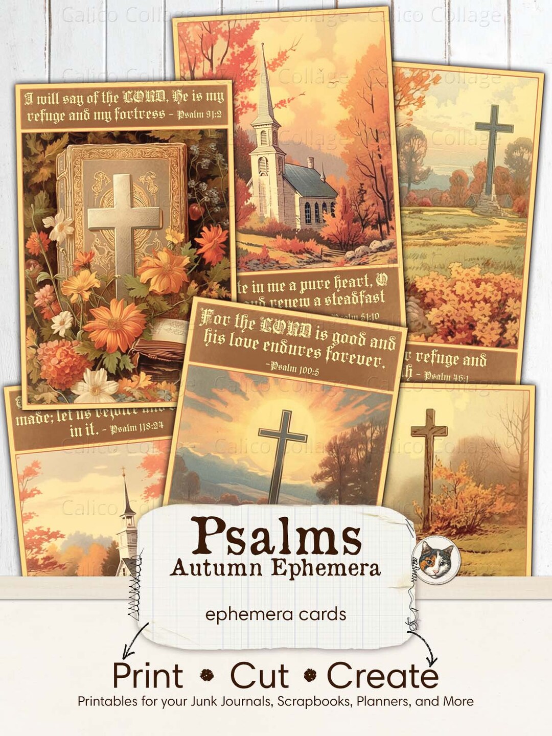 Faith Junk Journal Printable Ephemera Pack, Psalm Bible Junk Journal ...