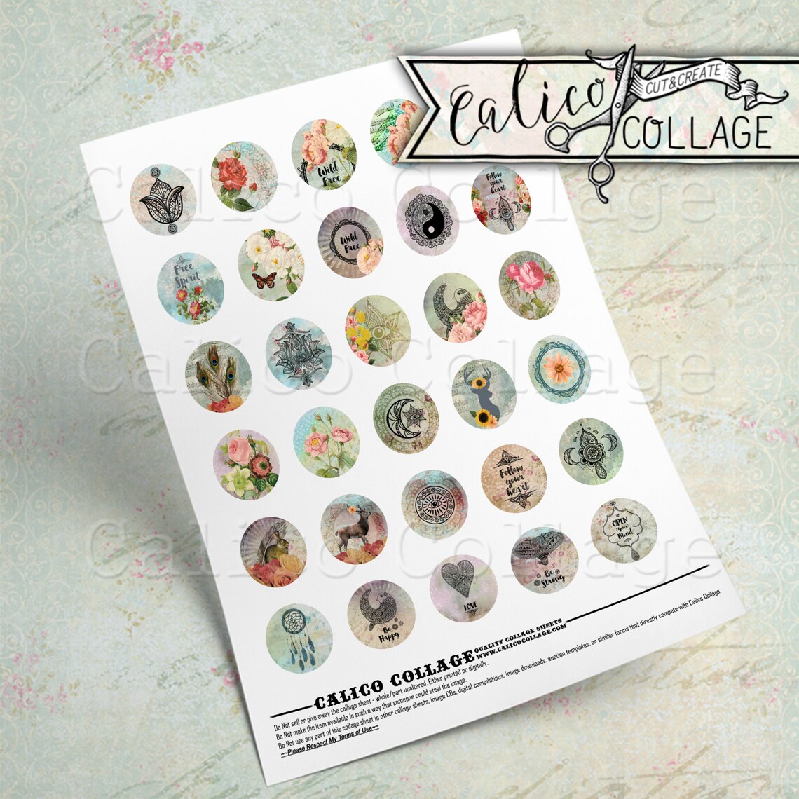 Printable Simply Boho Ephemera Pack, Bohemian Images, Jewelry Images ...