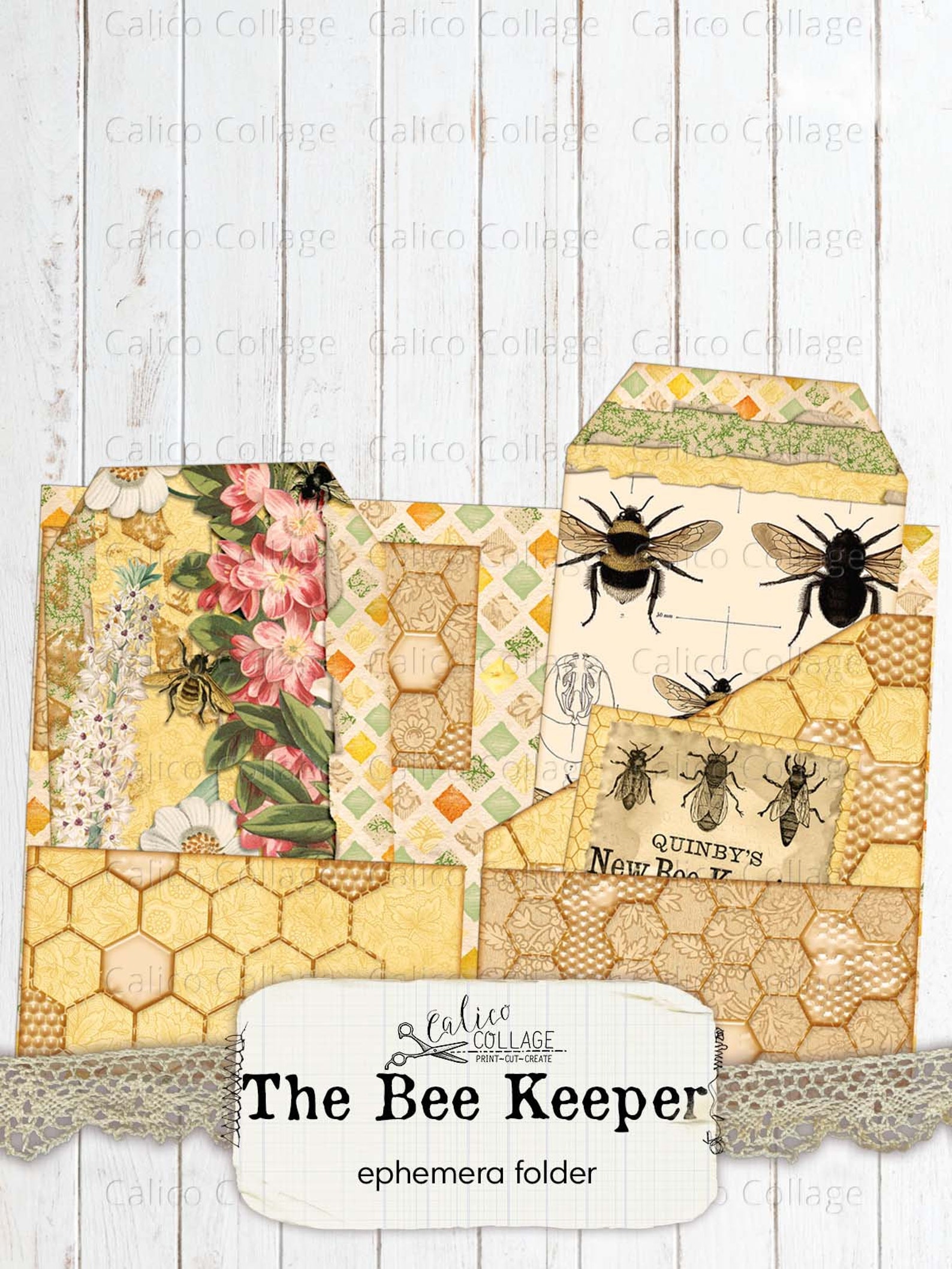 Bee Ephemera Folder Printable Beekeeper Ephemera Folio - Etsy