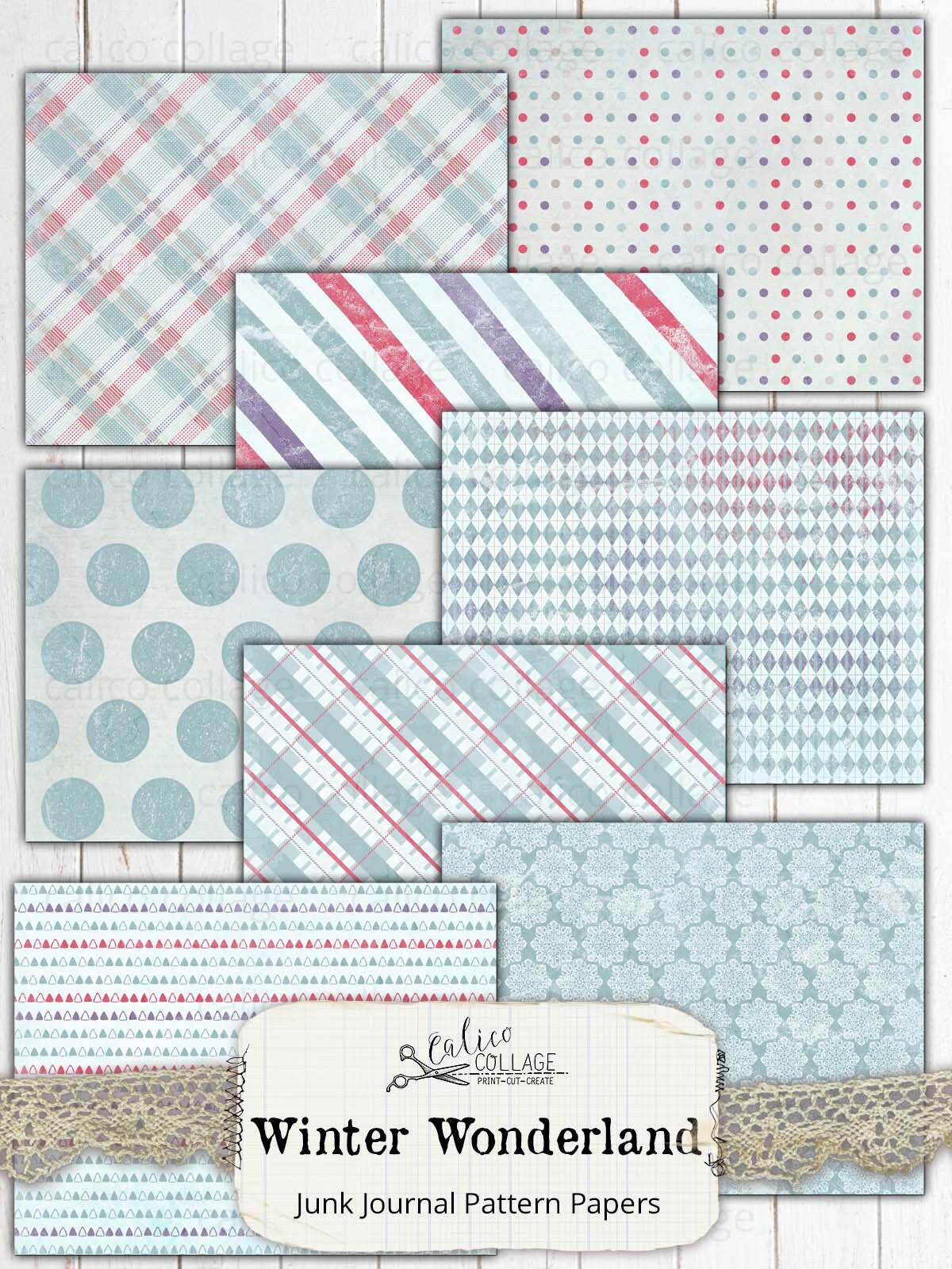 Winter Wonderland Digital Papers Junk Journal Printable - Etsy