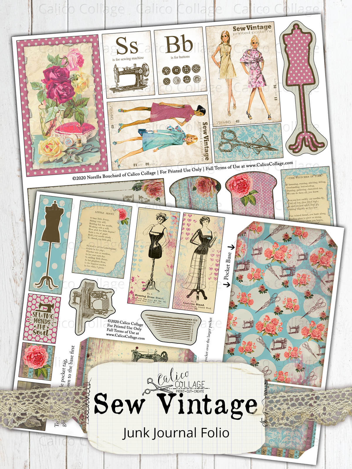 Sew Vintage Junk Journal Folio Junk Journal Kit Sewing - Etsy