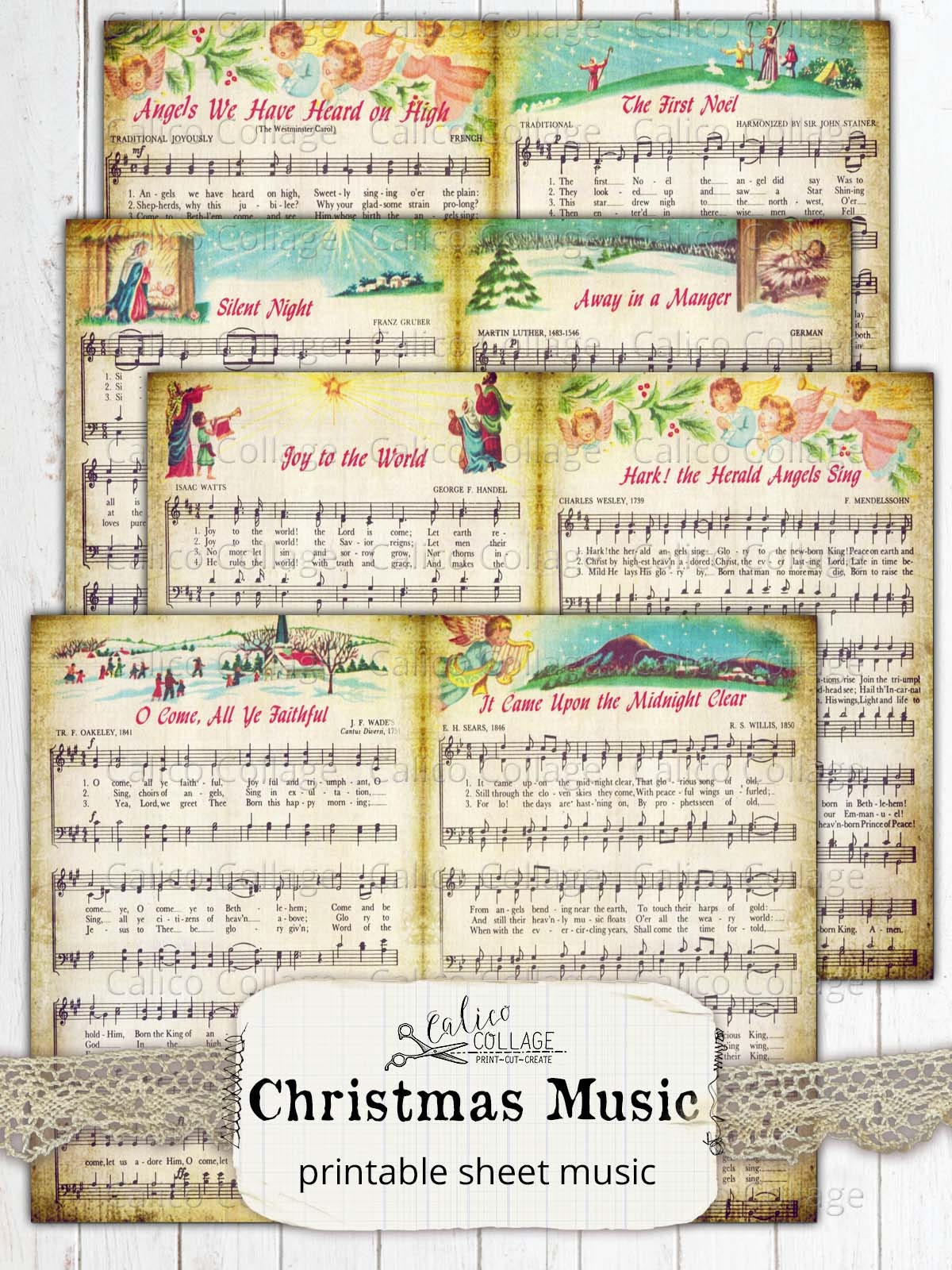 Vintage Music Journal Supply Vintage Paper Vintage Book Pages. Music ...