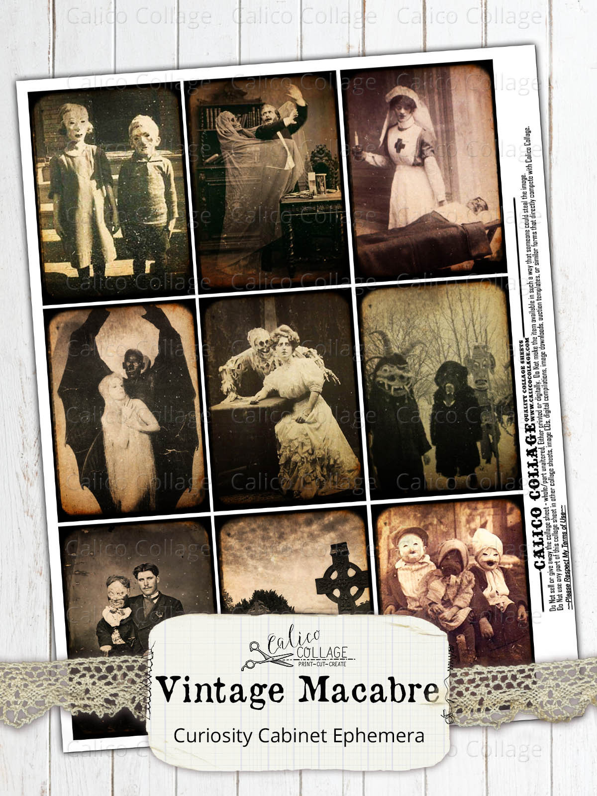 Vintage Macabre Curiosity Cabinet Ephemera Printable Junk Journal Tags ...