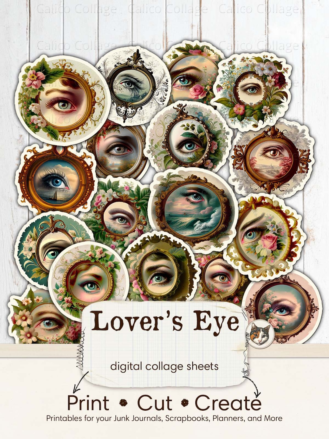 Lovers Eye Digital Download, Printable Lover's Eye Fussy Cuts ...