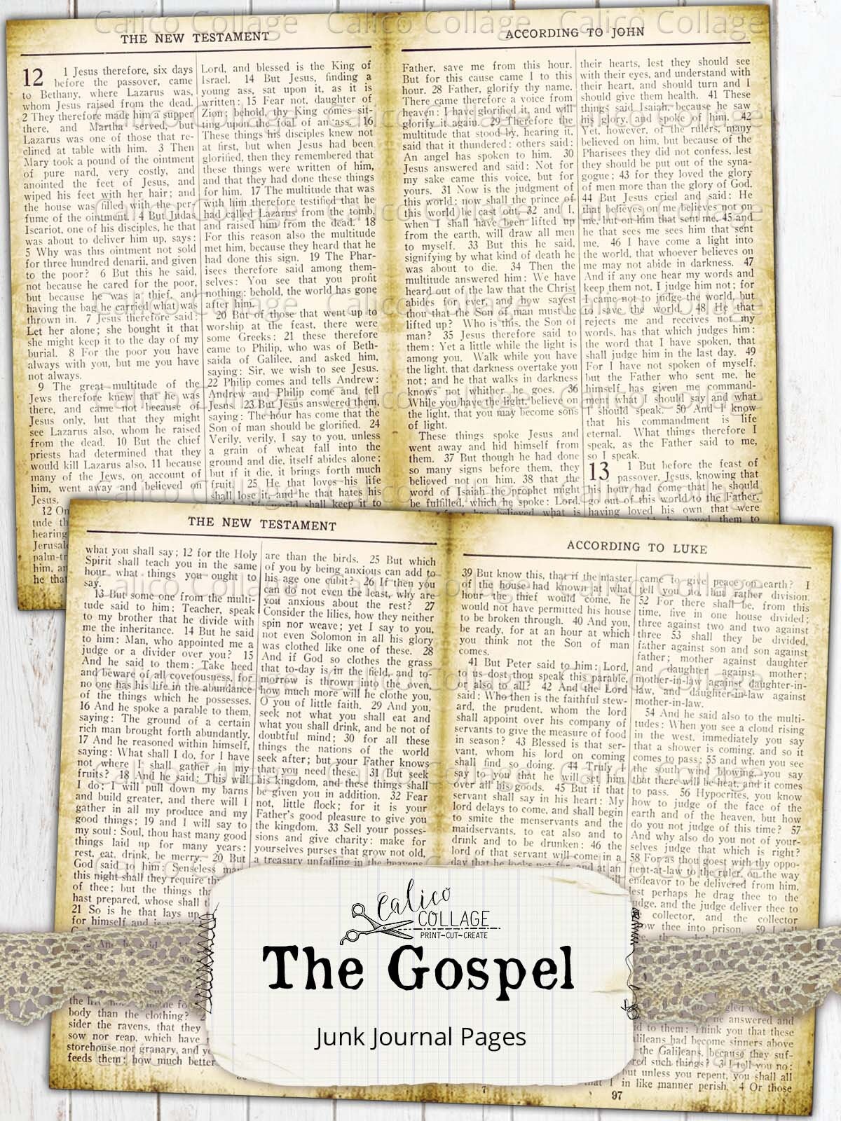 The Gospel Junk Journal Pages, Faith Journal Supplies, Vintage Bible ...