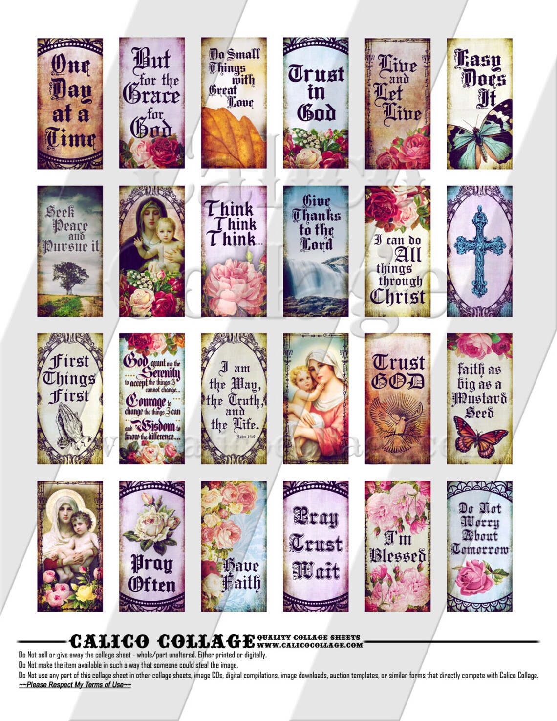 Religious Digital Collage Sheet 1x2 Domino Images for - Etsy