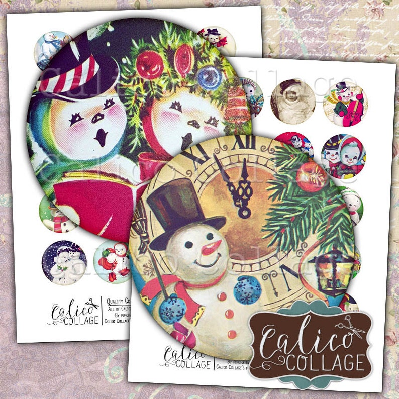 Snowman Collage Sheet Vintage Snowmen Printable Ephemera | Etsy