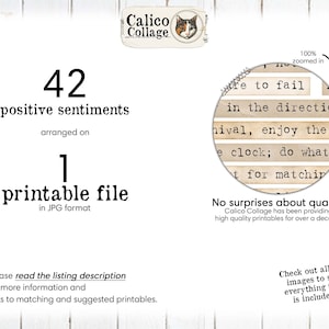 Positive Sentiments for Junk Journals, Printable Ephemera Words, Junk ...