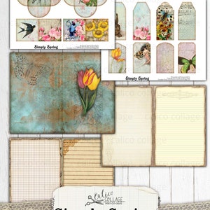 Spring Junk Journal Kit, Bullet Journal Supplies, Ephemera Pack, Vintage Easter Spring Ephemera ...