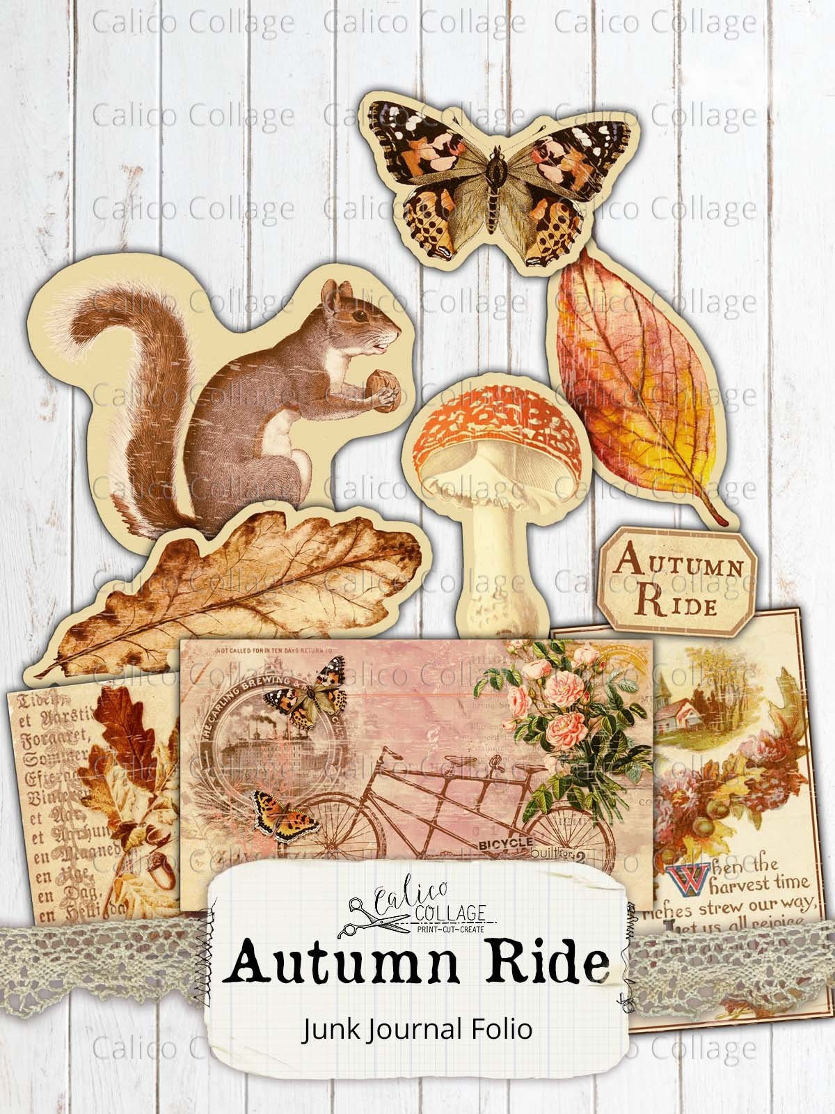 Autumn Junk Journal Folio Junk Journal Kit Autumn Ride Fall - Etsy