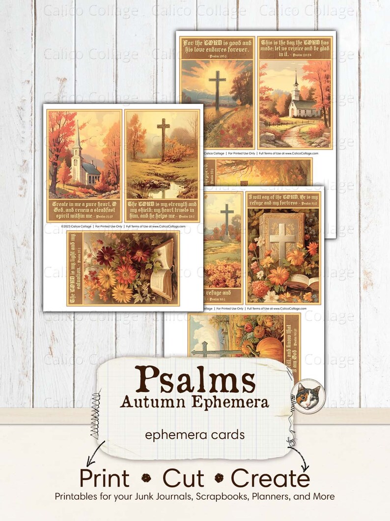 Faith Junk Journal Printable Ephemera Pack, Psalm Bible Junk Journal ...