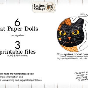 Halloween Printable Cat Paper Dolls – Black Cat Ephemera for Junk ...