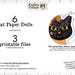 Halloween Printable Cat Paper Dolls – Black Cat Ephemera for Junk ...