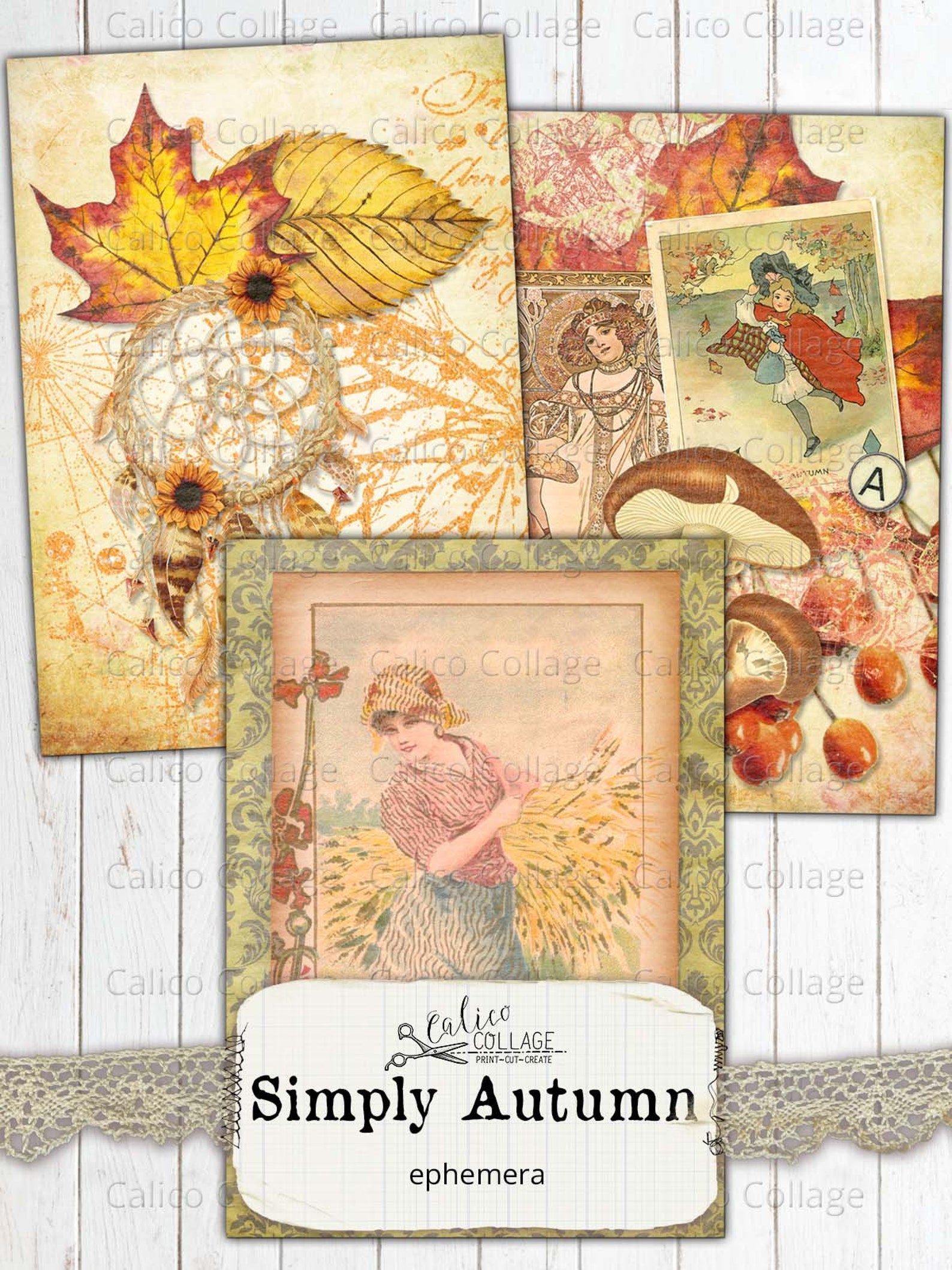 Autumn Ephemera, Junk Journal Supplies, Ephemera Pack, Vintage Fall ...