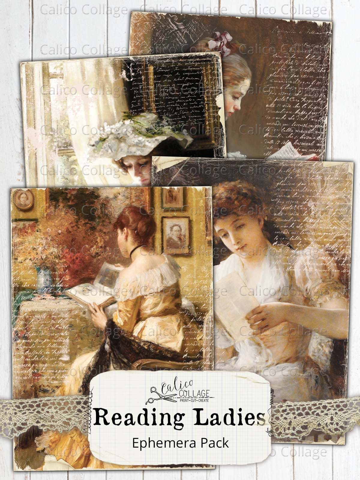 Printable Ephemera Pack Reading Ephemera Junk Journal | Etsy