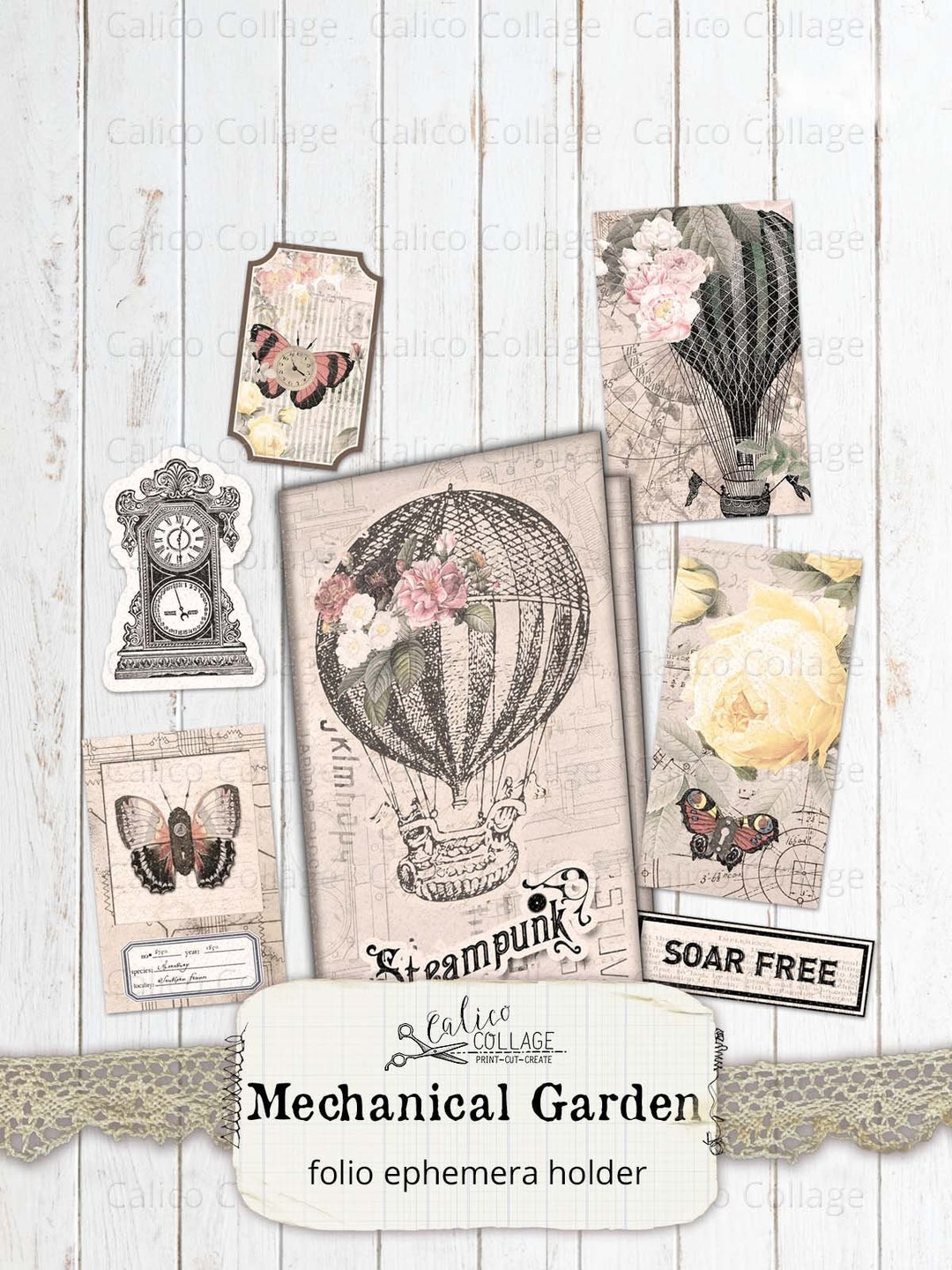 Steampunk Junk Journal Folio Kit, Printable Industrial Junk Journal Kit ...
