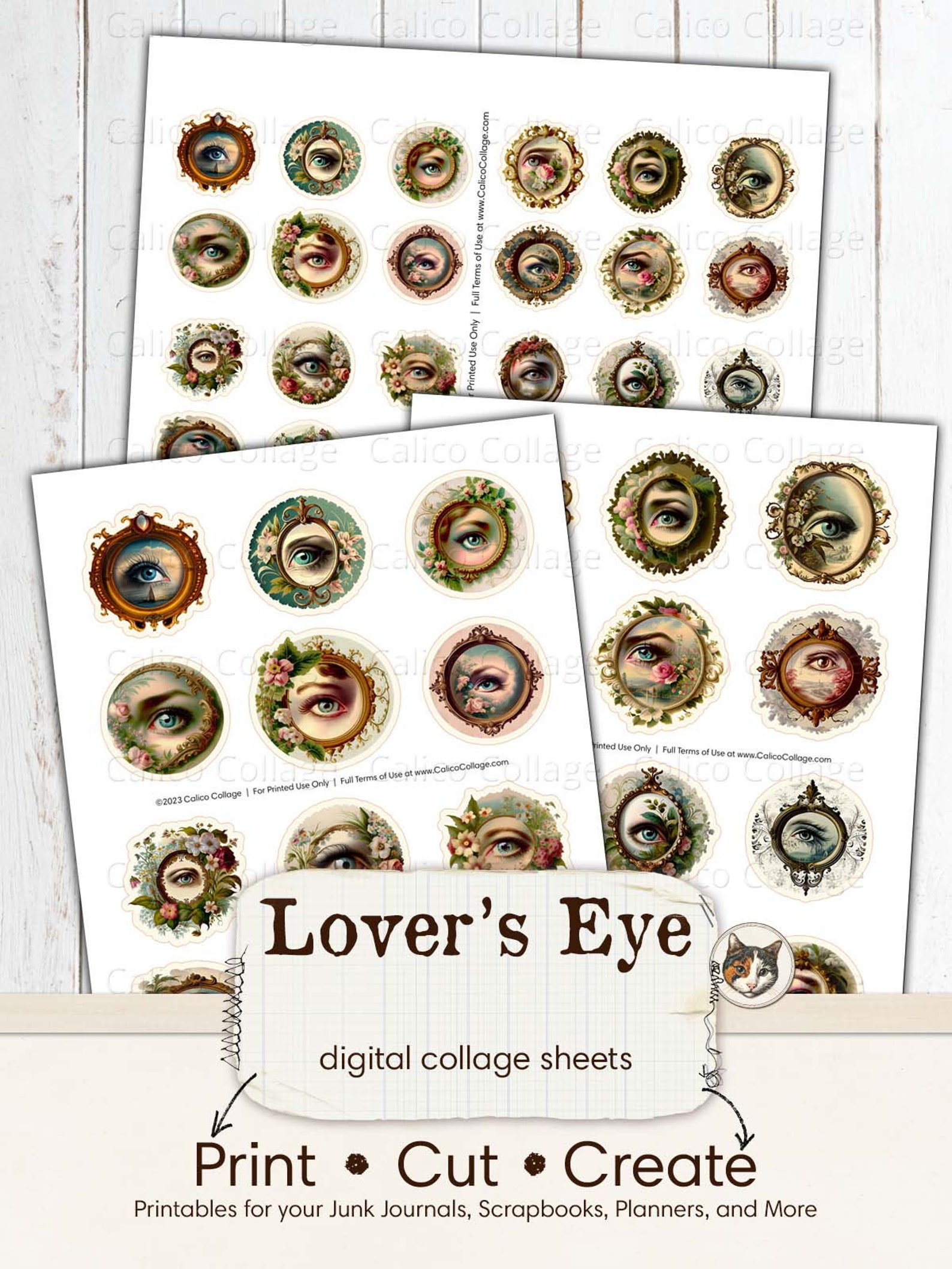 Lovers Eye Digital Download, Printable Lover's Eye Fussy Cuts ...