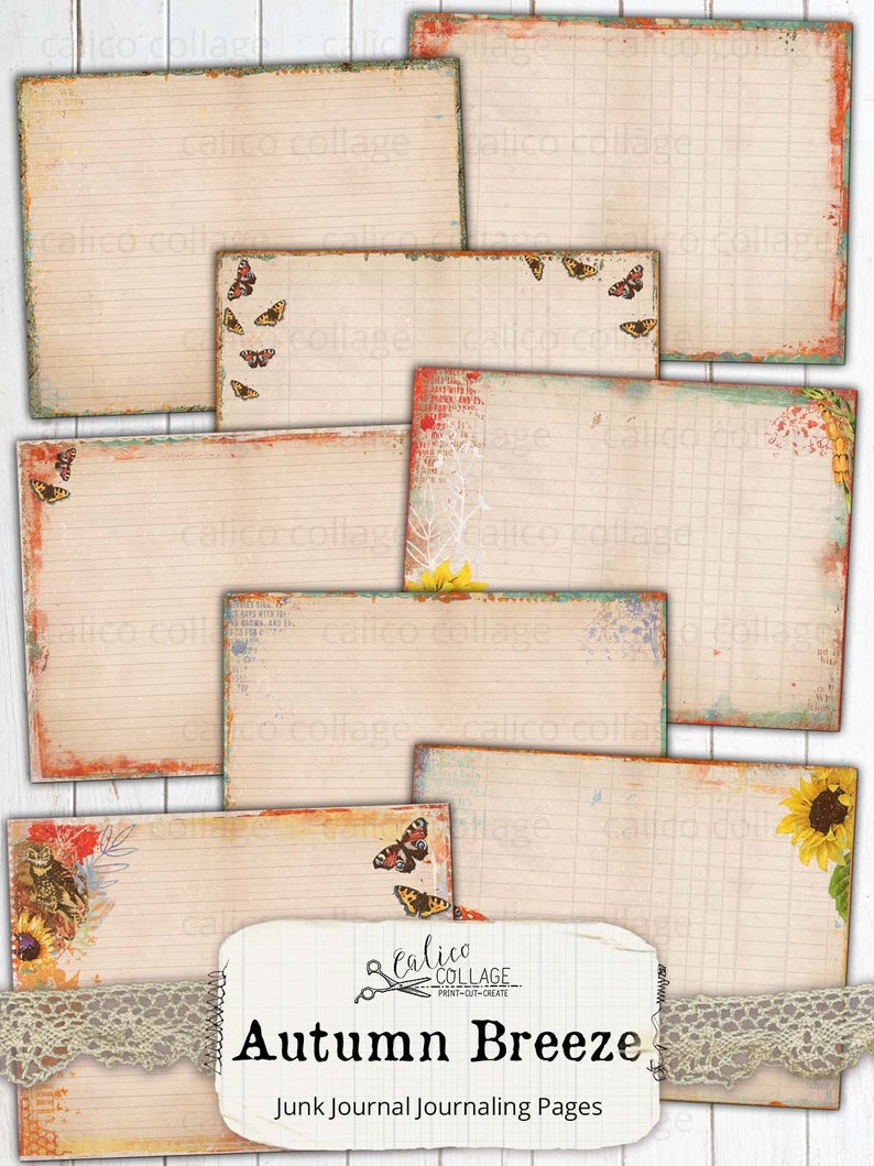 Autumn Junk Journal Journaling Pages Paper Fall Ephemera - Etsy