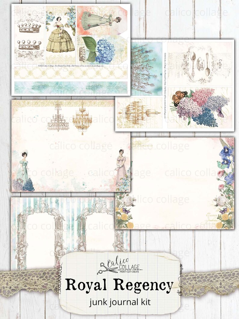 Royal Regency Junk Journal Kit Regency Fashion Ephemera | Etsy