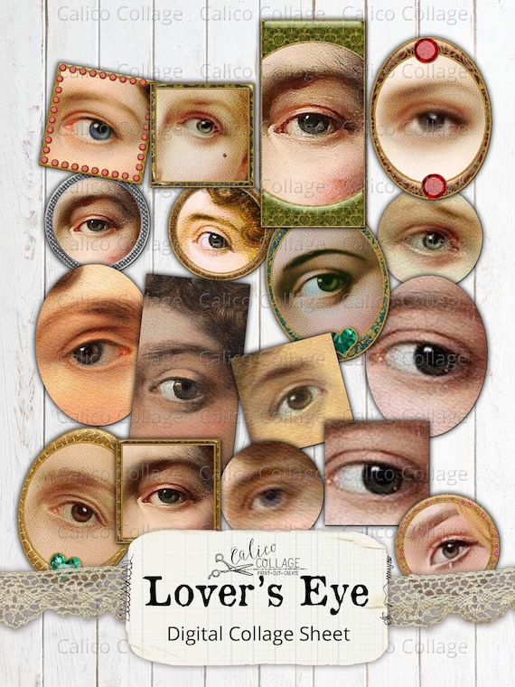 Printable Lovers Eye Pendent Images Digital Collage Sheet - Etsy