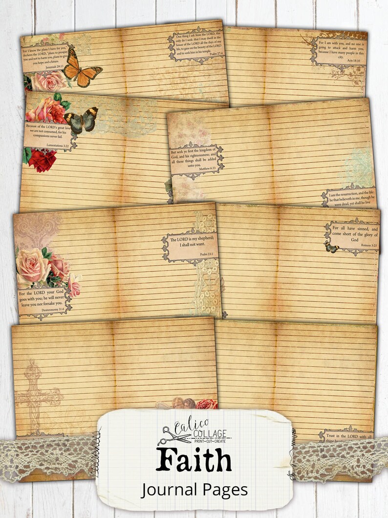 Faith Junk Journal Journaling Pages Prayer Journal Bible | Etsy