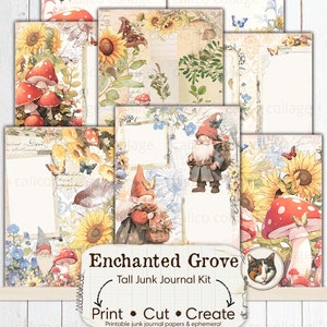 Gnome Junk Journal Kit, Cottagecore Junk Journal Printable, Gnome ...