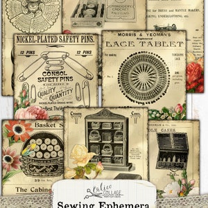 Sewing Ephemera Printable Journal Supplies, Vintage Printable, Junk ...