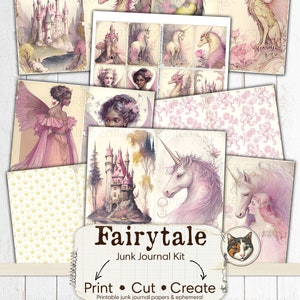 Enchanting Fairytale Junk Journal Kit, Vintage Printable Ephemera Pack ...