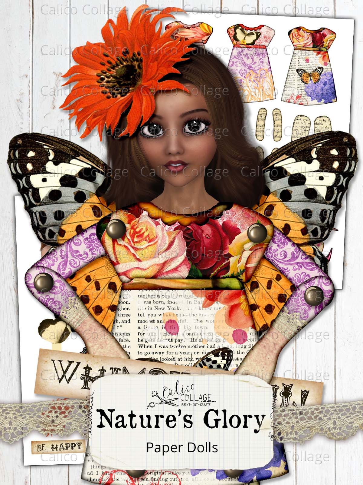 Printable Garden Paper Dolls, Nature's Glory Ephemera, Decoupage ...