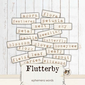 Ephemera Words for Junk Journals, Junk Journal Printable Floral Words ...