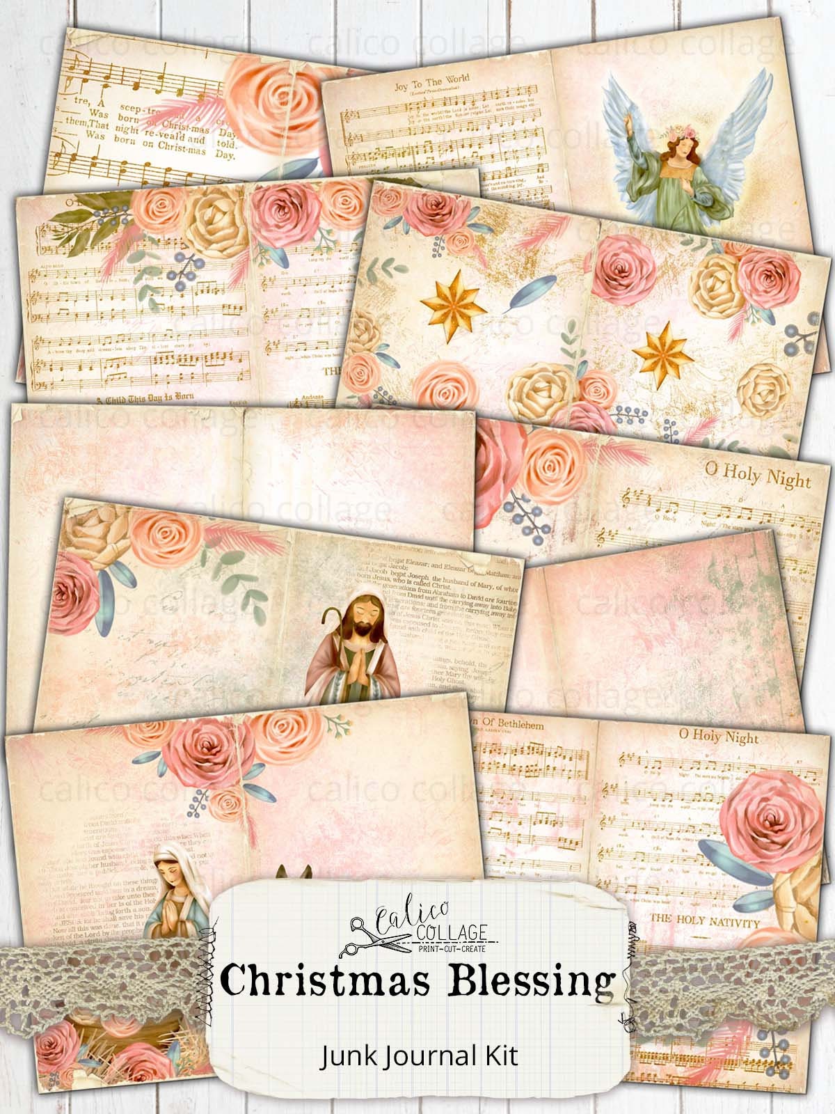 Christmas Blessing Junk Journal Kit Printable Journal - Etsy