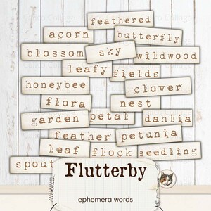 Ephemera Words for Junk Journals, Junk Journal Printable Floral Words ...