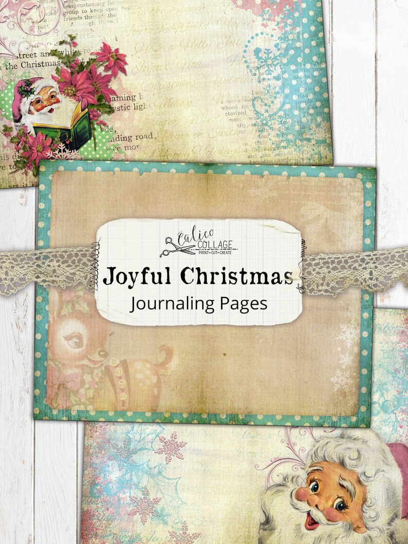 Joyful Christmas Journaling Pages Junk Journal Kit Christmas - Etsy